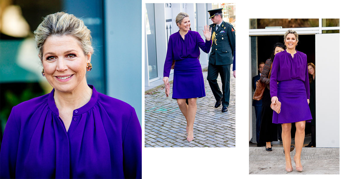 Máxima nos enseña con qué accesorios combinar un look violeta - Revista ...