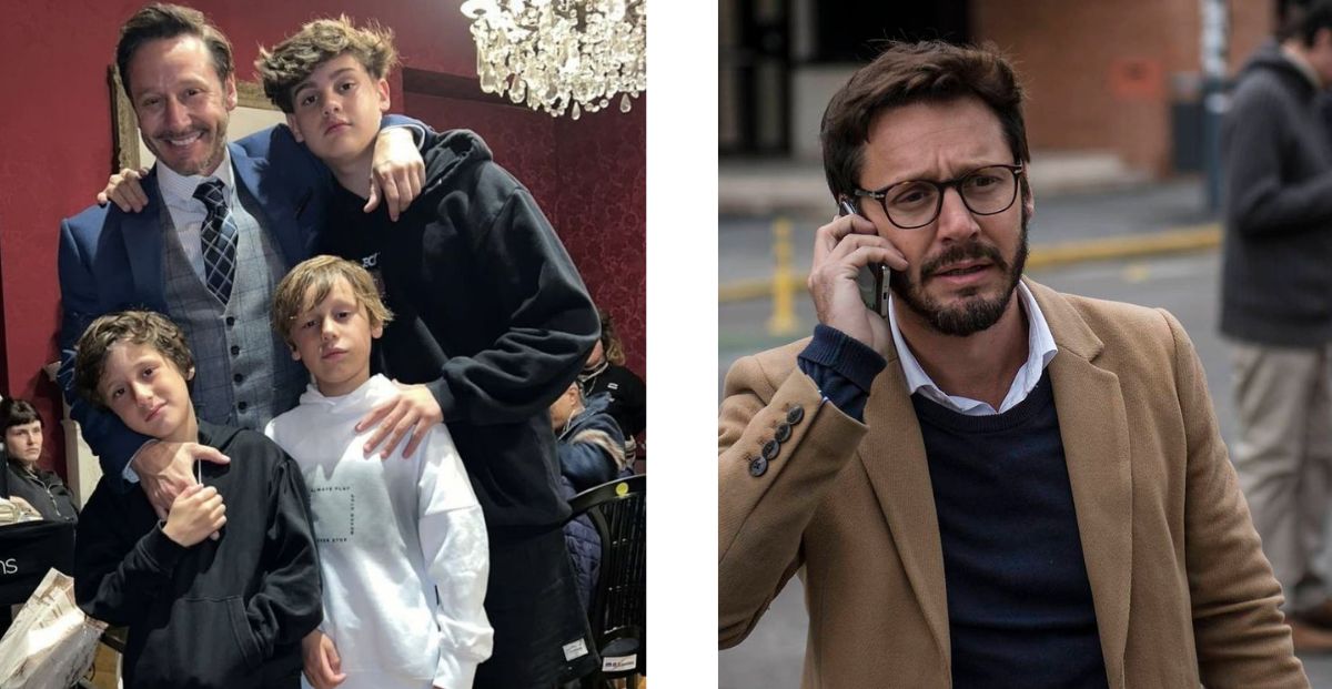 Benjamín Vicuña recibió a Beltrán, Benicio y Bautista en el set de ...