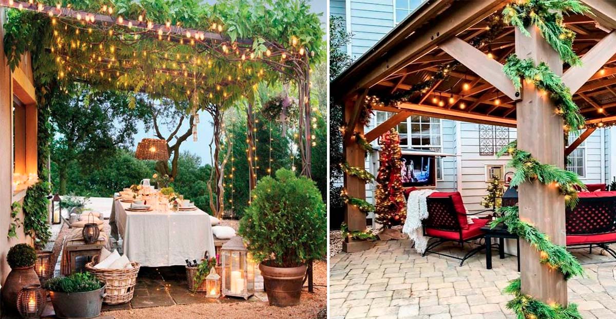 Cómo decorar una pérgola con luces para celebrar las Fiestas al aire ...