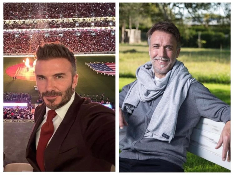 Duelo de campeones: David Beckham y Gabriel Batistuta jugaron al pádel ...
