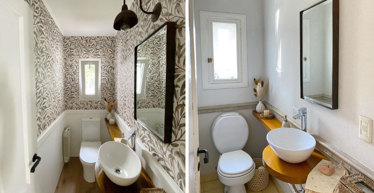 El antes y después de un toilette que se convirtió en un espacio soñado ...