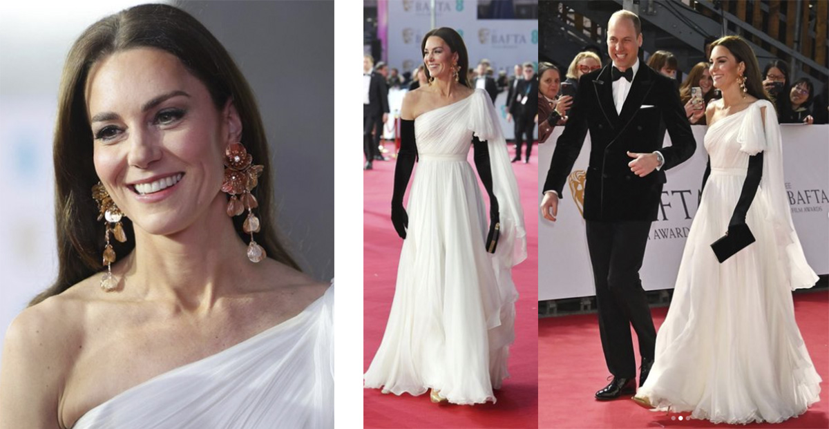 El impactante look de Kate Middleton en la red carpet de los Premios ...