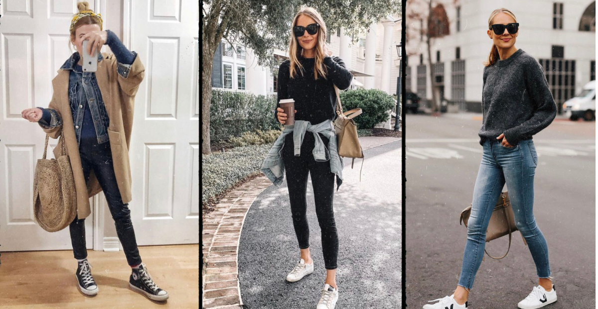 Otoño 2023: jean chupín y zapatillas, la combinación que vamos a ...