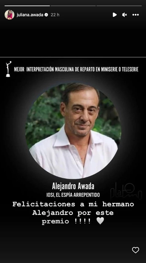 Cuál fue la reacción de Juliana Awada con la premiación de su hermano ...