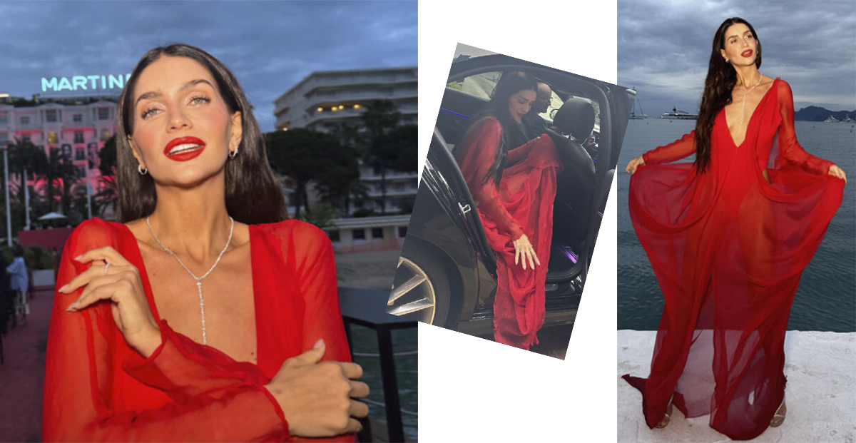 El look súper sensual de Zaira Nara en una nueva jornada de Cannes: llevó un diseño total red de ...
