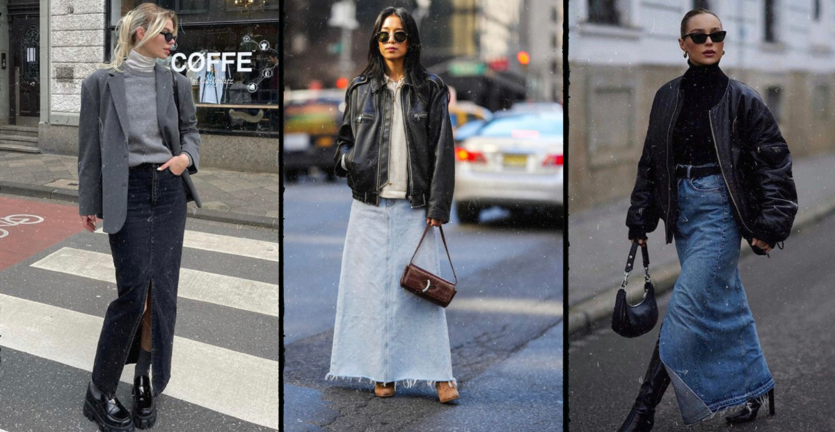Guía de estilo: así se combinan las polleras de jean este invierno 2023 ...