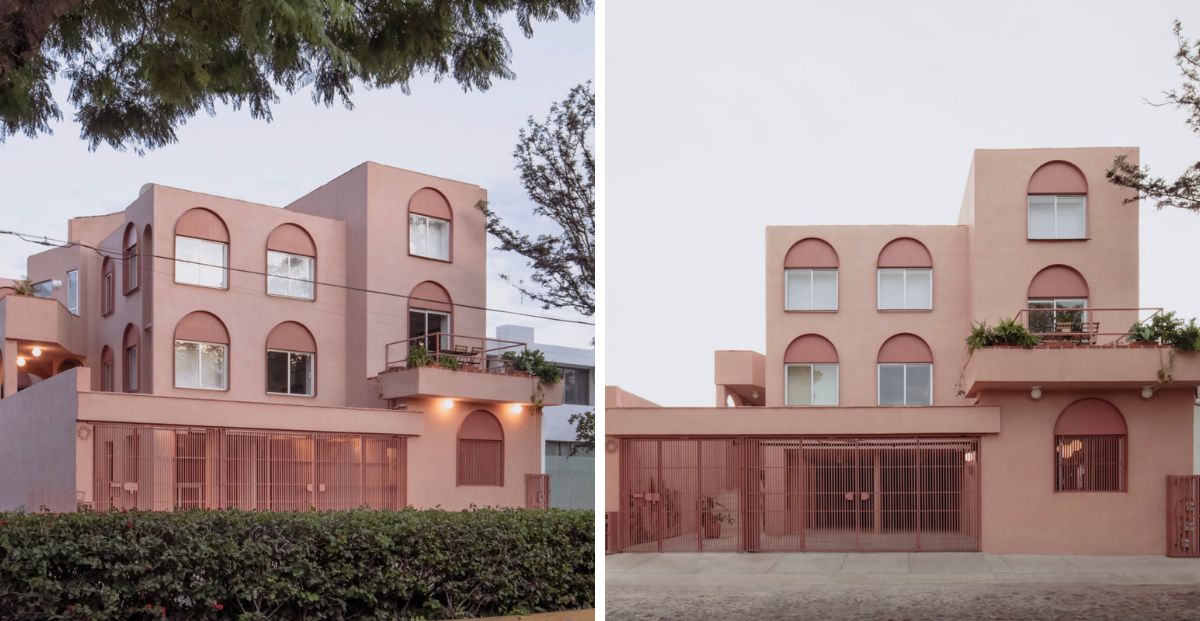 Así se renovó la fachada de un edificio con el rosa viejo como ...