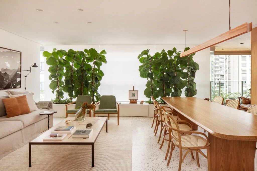 Un departamento cómodo y acogedor repleto de texturas