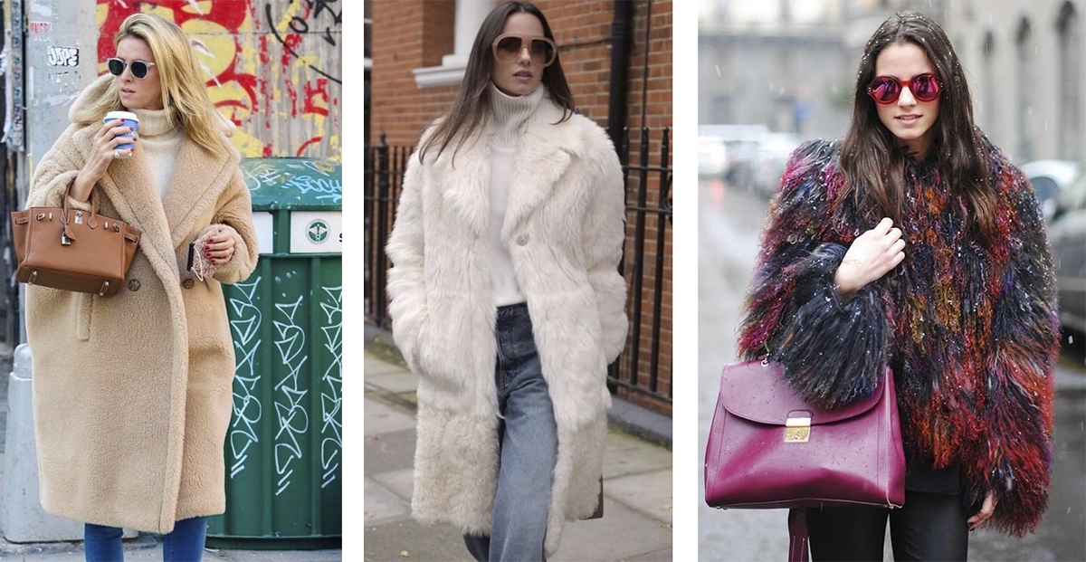 Looks urbanos con abrigos furry, la tendencia de la temporada