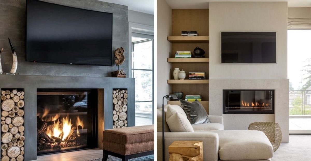Televisor sobre la chimenea: tips para sumarse a esta tendencia