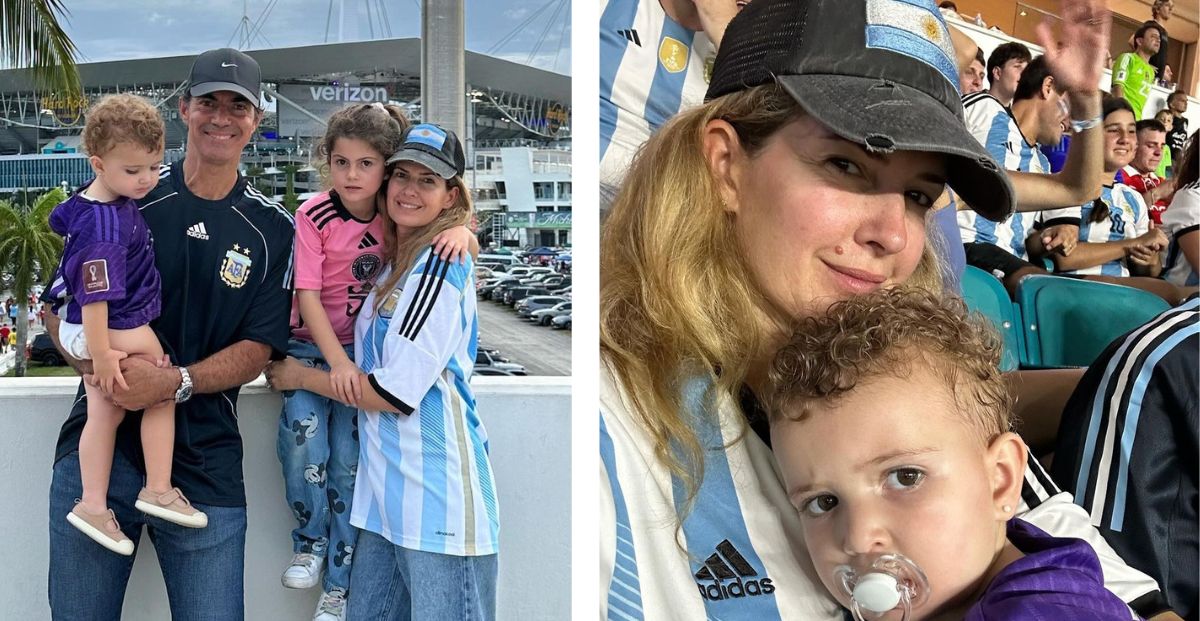 Isabel Macedo y su familia alentaron a la Argentina en Miami