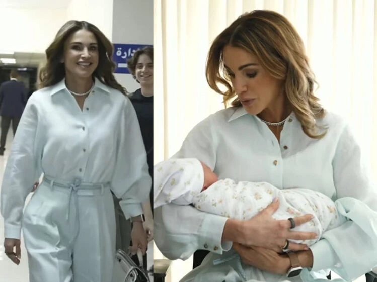 Rania de Jordania y su look: lujo silencioso para conocer a su nieta