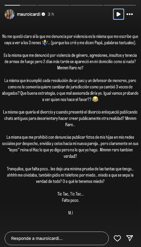 Wanda Nara respondió el descargo de Mauro Icardi en el que se defendió de la denuncia por ...