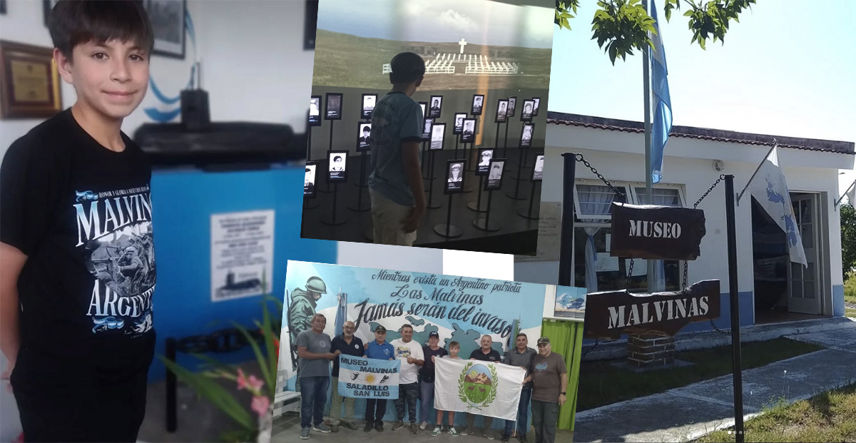 Felipe Villegas, el nene de 12 años que creó un museo de Malvinas
