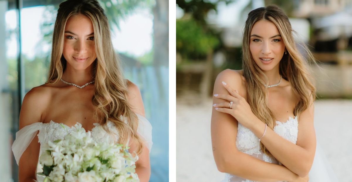 Así fue el look nupcial romántico de Sofía Fernández, ex "azafata" de Guido Kaczka