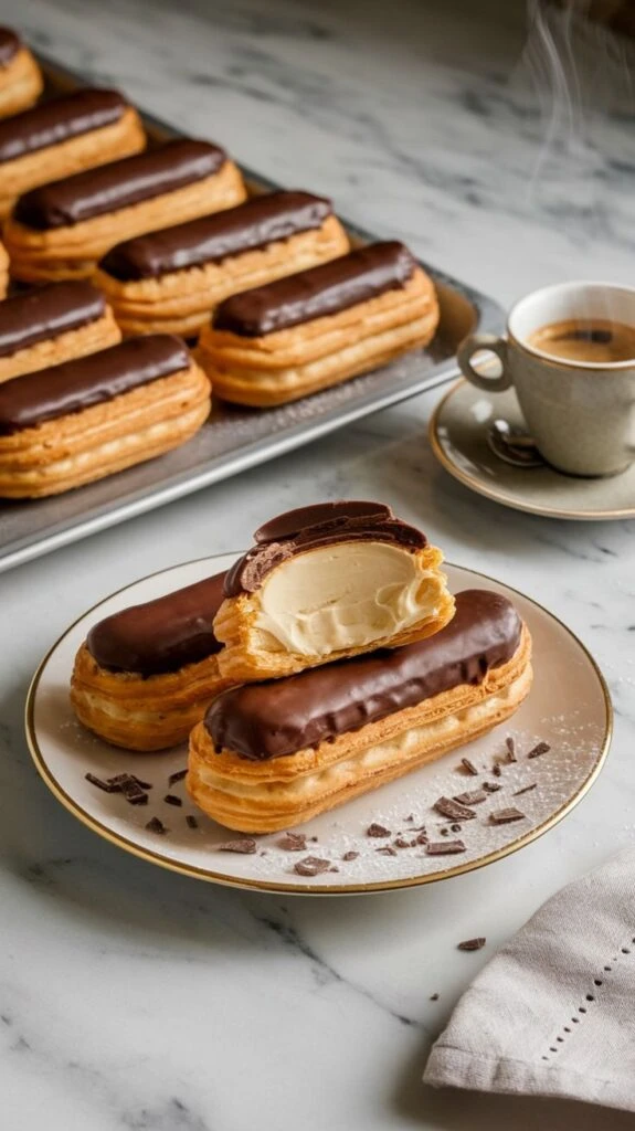 Éclair: la receta de los pastelitos franceses rellenos de crema pastelera y bañados en chocolate