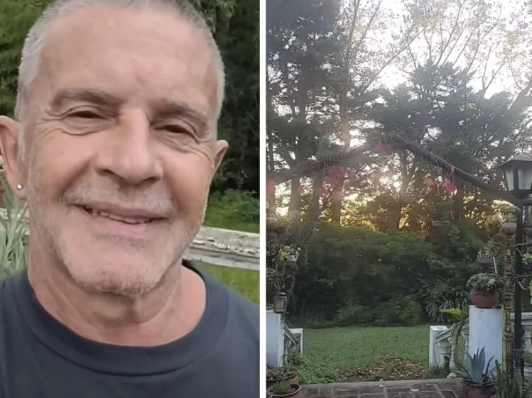 Osvaldo Laport mostró el jardín de su casa de Pacheco