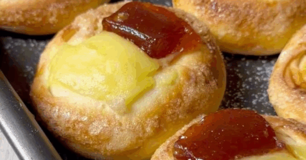 Facturas de crema pastelera y membrillo: súper fácil sin amasar