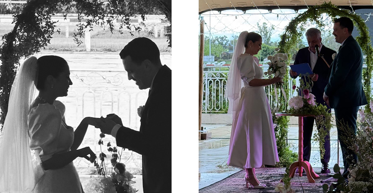 El look de novia de Agustina López en su boda con Manu Jove