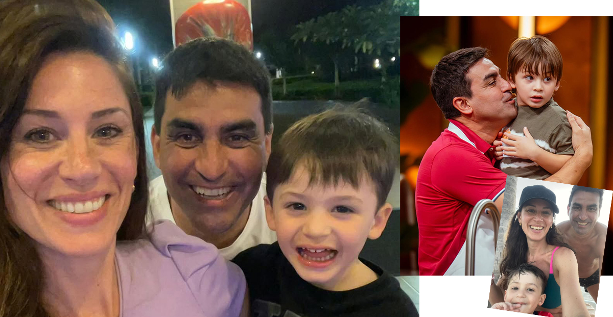 Familia de Claudio “Turco” Husaín: su hijo Mateo y su pareja